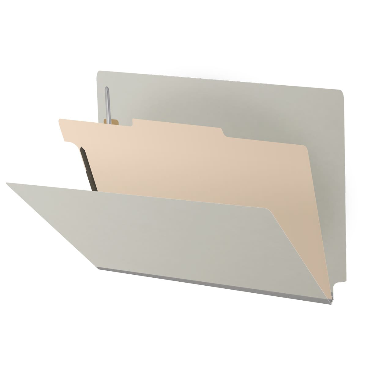 Grey Letter Size End Tab One Divider Classification Folder with 2″ Gray ...