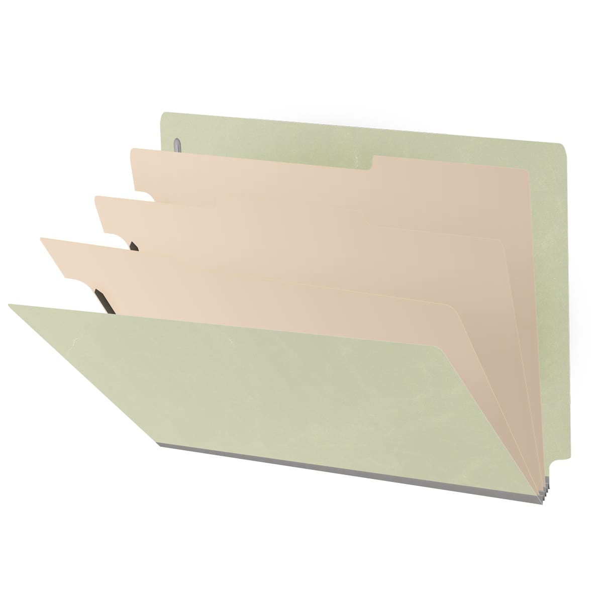 Green Letter Size End Tab Three Divider Classification Folder with 3 ...