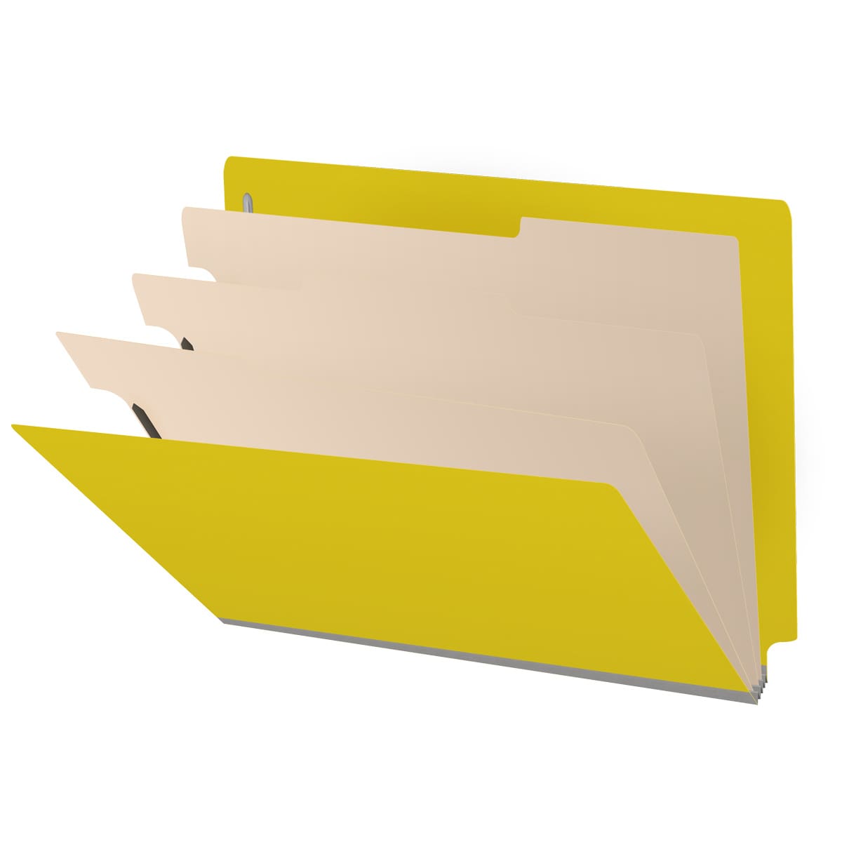 Yellow Letter Size End Tab Three Divider Classification Folder with 3 ...