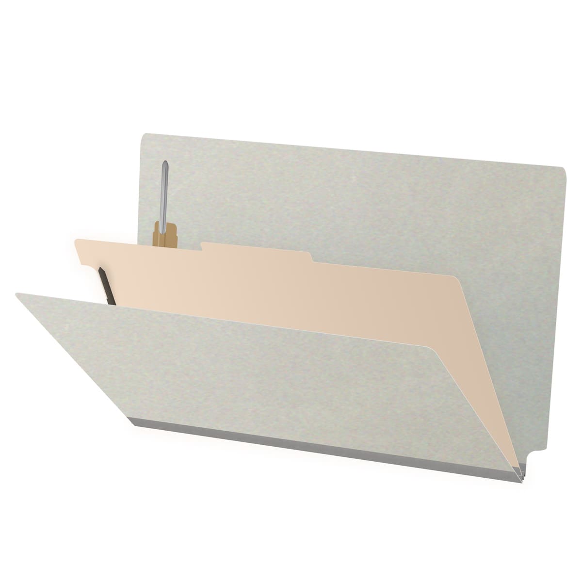 Grey Legal Size End Tab One Divider Classification Folder with 2″ Gray ...