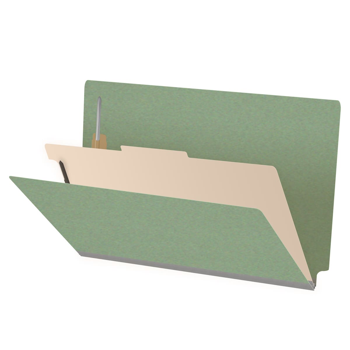 A Green Legal Size End Tab One Divider Classification Folder with 2 ...