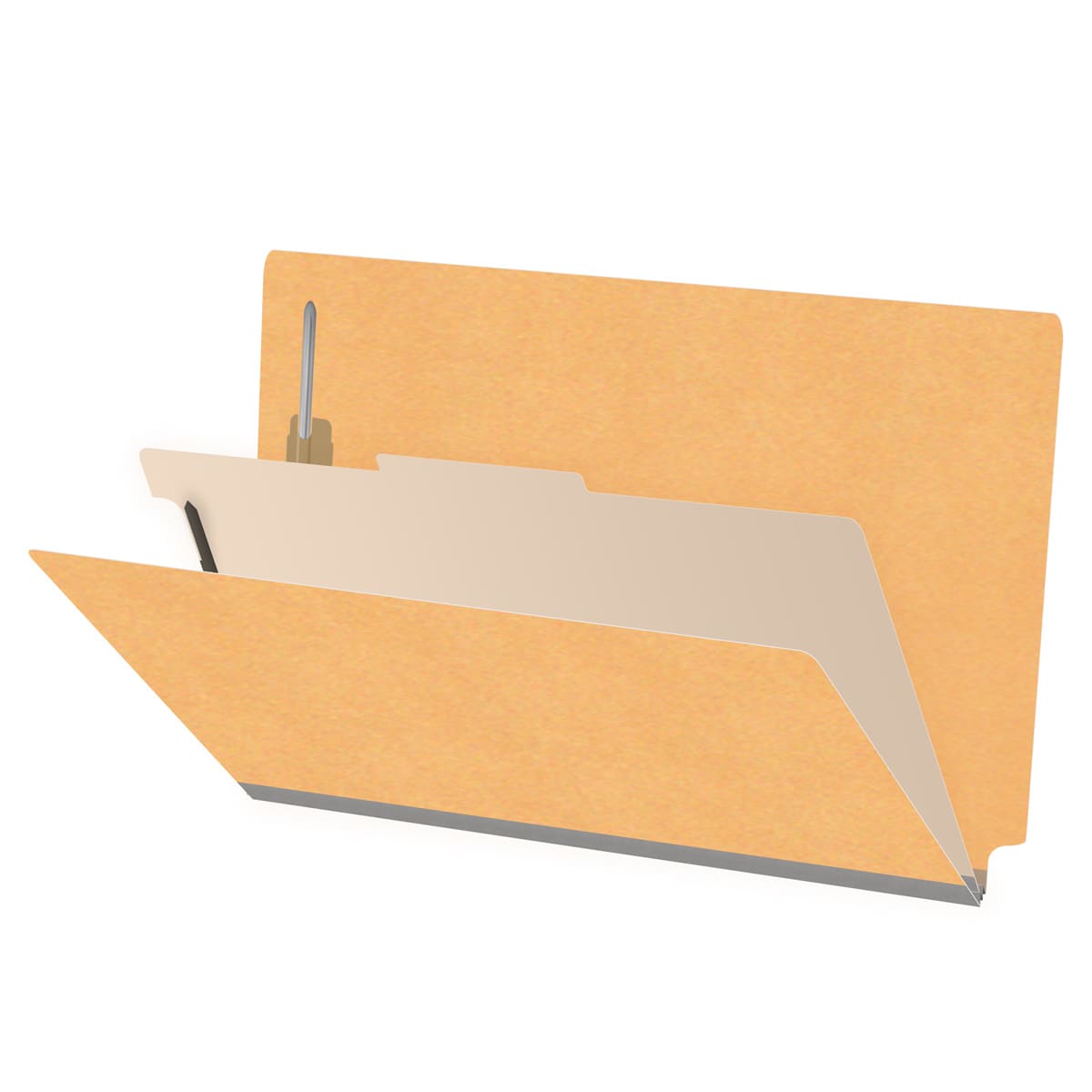 Gold legal size end tab classification folder with 2″ gray tyvek ...