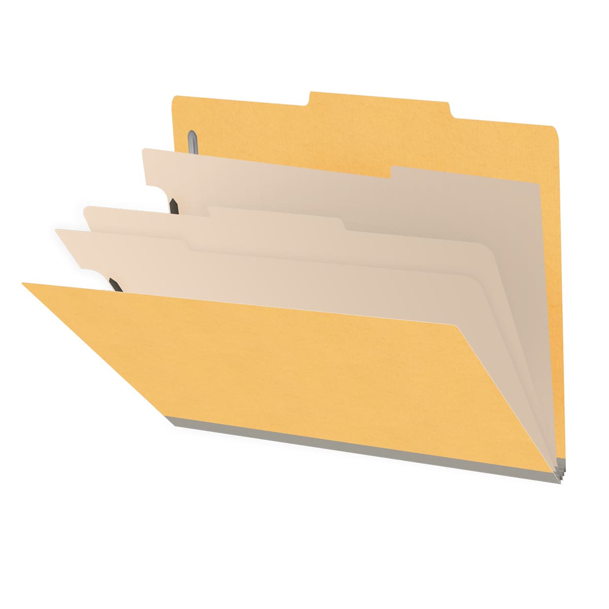 Yellow letter size top tab classification folder with 3″ gray tyvek ...