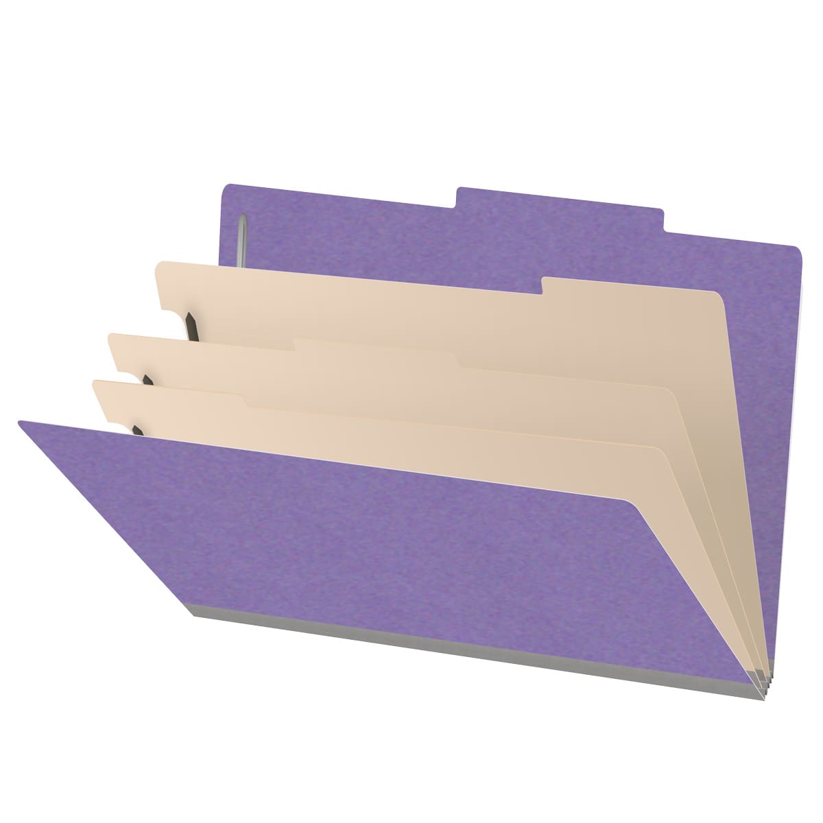 Purple legal size top tab classification folder with 3″ gray tyvek ...