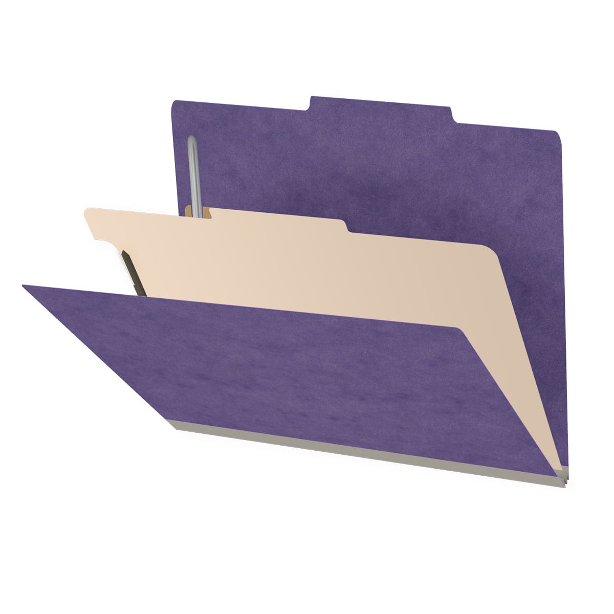 Purple letter size top tab one divider classification folder with 2 ...