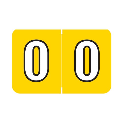 Yellow Colwell Jewel Tone Compatible Numerical Labels of size 1″ X 1-1/ ...