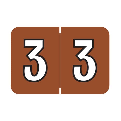 Brown Colwell Jewel Tone Compatible Numerical Labels of size 1″ X 1-1/2 ...
