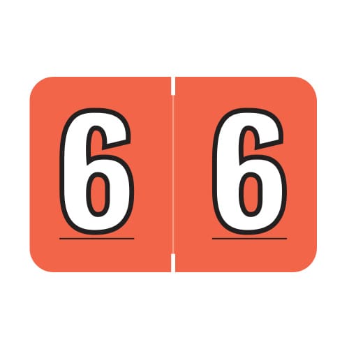 Dark Orange Colwell Jewel Tone Compatible Numerical Labels of size 1″ X ...