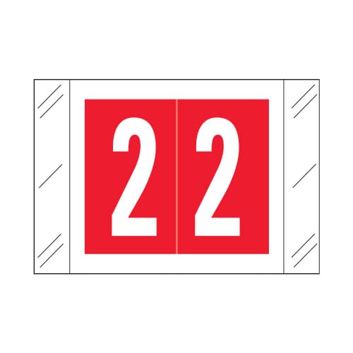 Red Col’R’Tab Compatible Numerical Labels of size 1″ X 1-1/2″ with ...