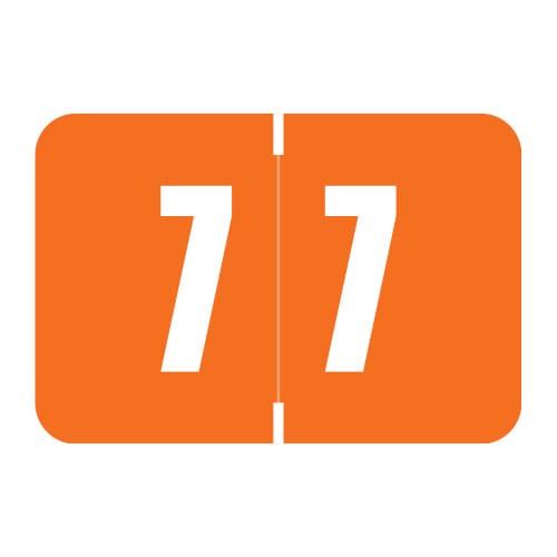 Orange Digi Color Compatible Numerical Labels of size 1″ X 1-1/2″ with ...