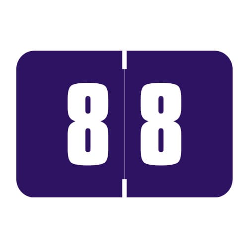 Purple Digi Color Compatible Numerical Labels of size 1″ X 1-1/2″ with ...
