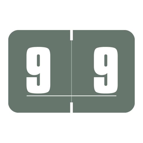 Grey Digi Color Compatible Numerical Labels of size 15/16″ X 1-5/8 ...