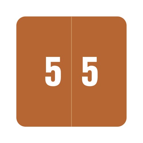 Brown Smead DCC Compatible Numeric Labels of size 1-1/2″ X 1-1/2″ with ...
