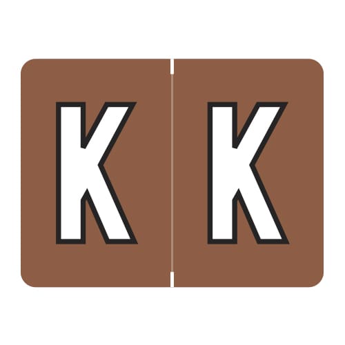 Dark Brown Datafile Compatible Alpha Labels of size 15/16″ X 1-1/4 ...