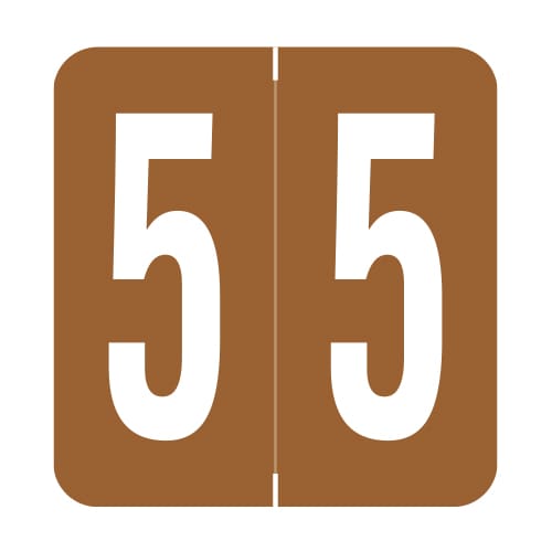 Brown GBS Compatible Numeric Labels of size 1-5/16″ X 1-1/4″ with ...